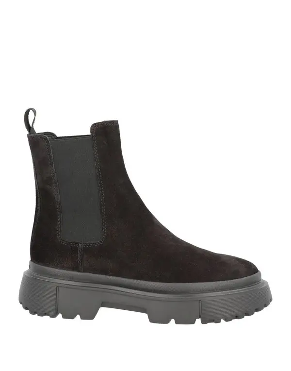 Hogan Suede Ankle Boots With Block Heel - Black