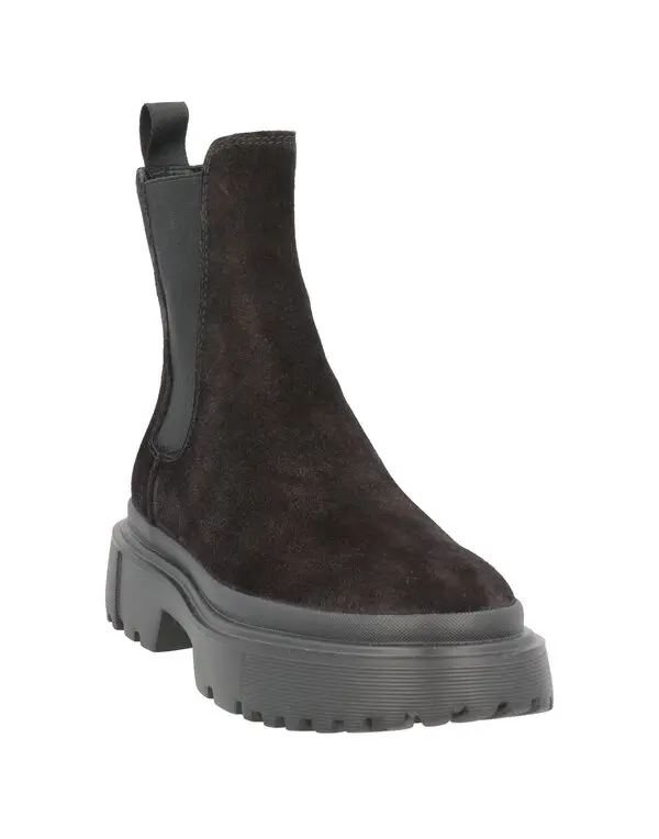 Hogan Suede Ankle Boots With Block Heel - Black
