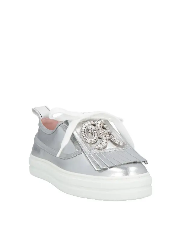 ROGER VIVIER Leather Low-top Sneakers - Silver
