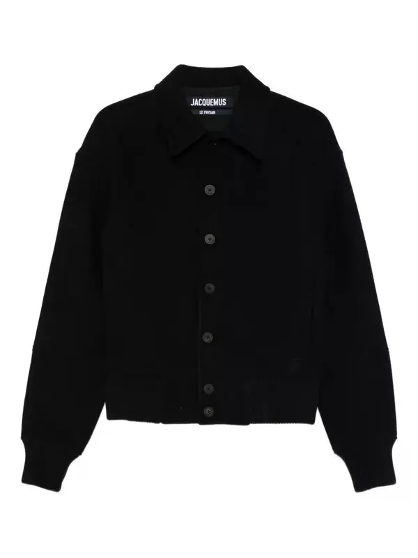 Jacquemus Button-fastening Ribbed Hem Jacket - Black