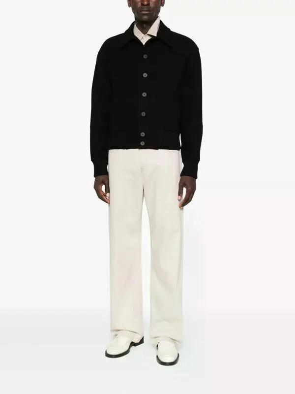 Jacquemus Button-fastening Ribbed Hem Jacket - Black
