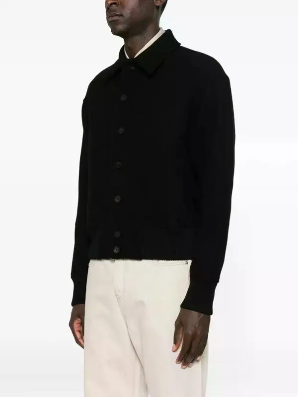 Jacquemus Button-fastening Ribbed Hem Jacket - Black