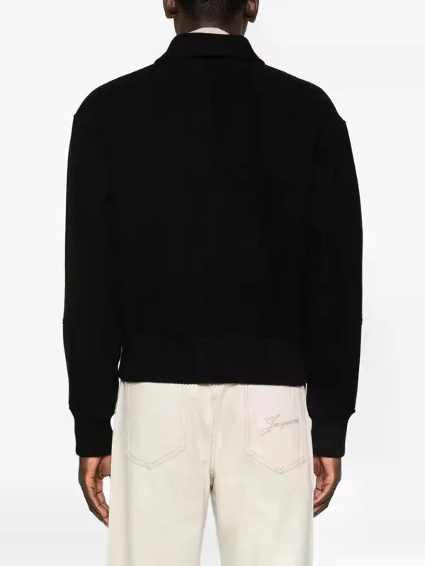Jacquemus Button-fastening Ribbed Hem Jacket - Black