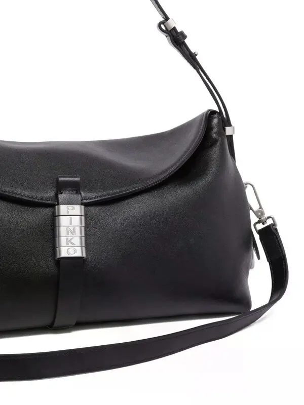 Pinko Leather Shoulder Bag - Black