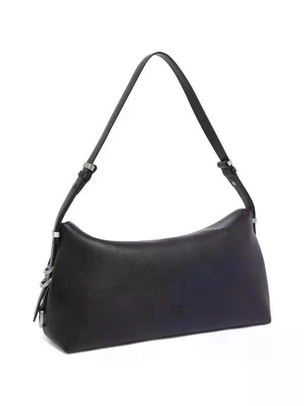 Pinko Medium Leather Saddle Shoulder Bag - Black