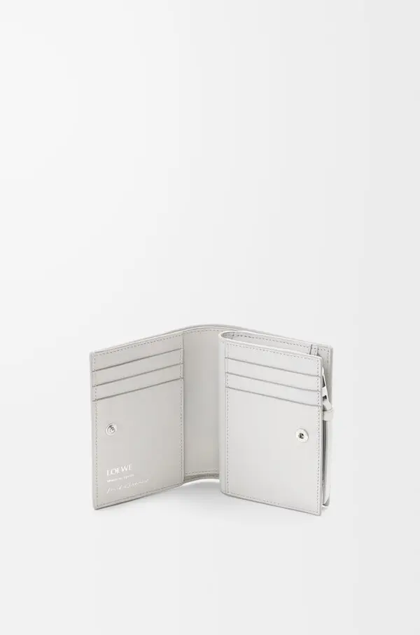 Loewe Compact Wallet In Nappa Leather Skin - Pale Grey/light Citrine