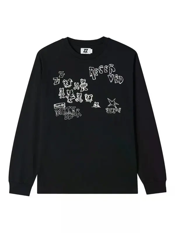 Izzue Graphic-print Cotton Sweatshirt - Black