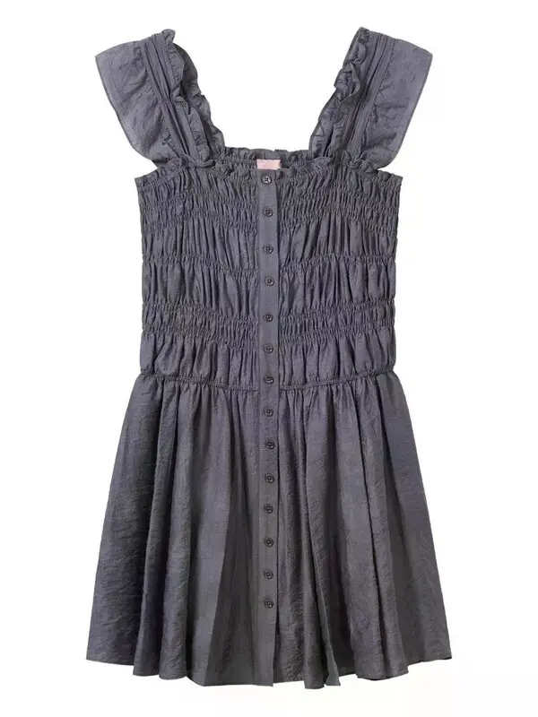 B+AB Ruffled Smocked Mini Dress
