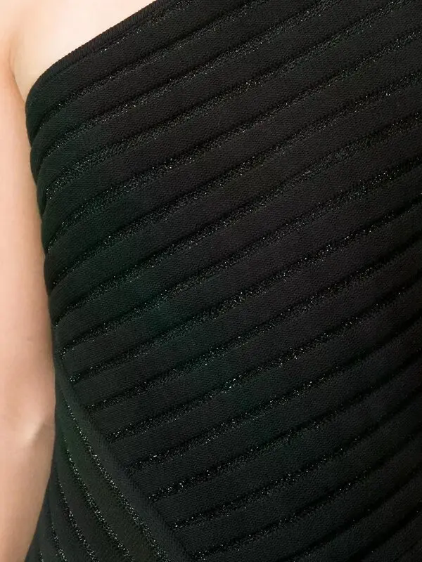 Valery Kovalska Ribbed One Shoulder Midi Dress