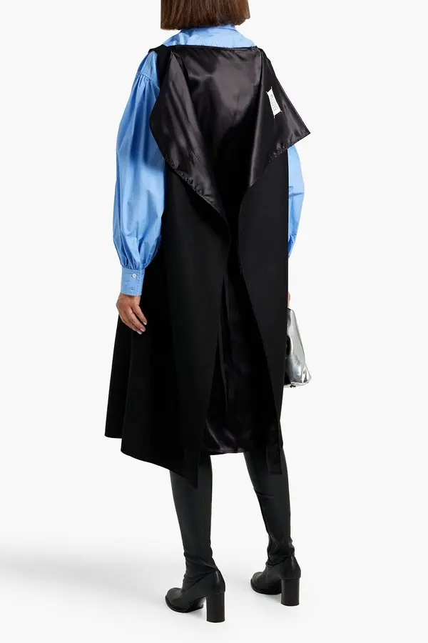 MAISON MARGIELA Draped Wool-felt Midi Dress