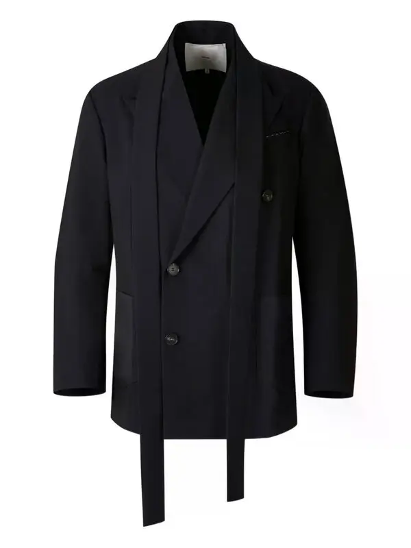 SETCHU Double-breasted Tie-detail Blazer - Black