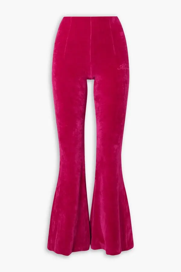 Amiri Stretch Cottonblend Velour Flared Leggings