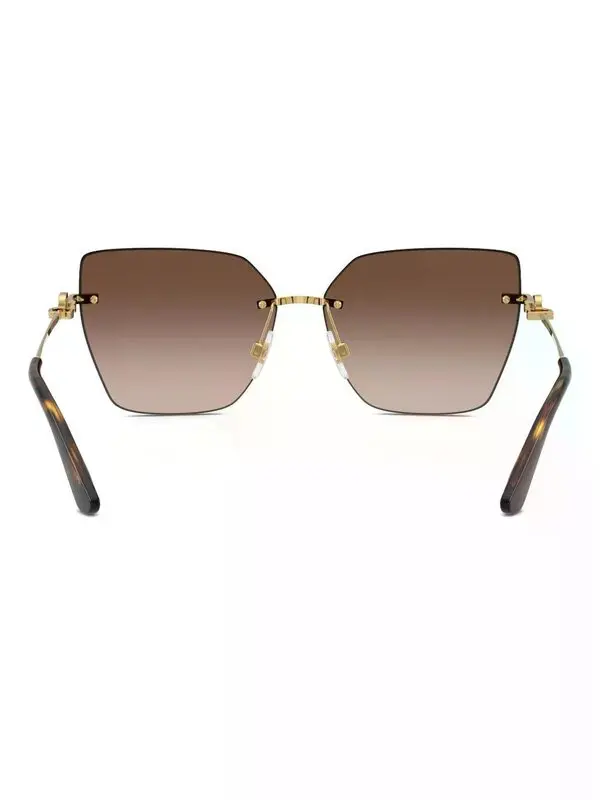 Dolce & Gabbana Browline Rimless Sunglasses - Brown
