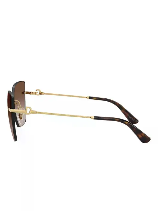 Dolce & Gabbana Browline Rimless Sunglasses - Brown