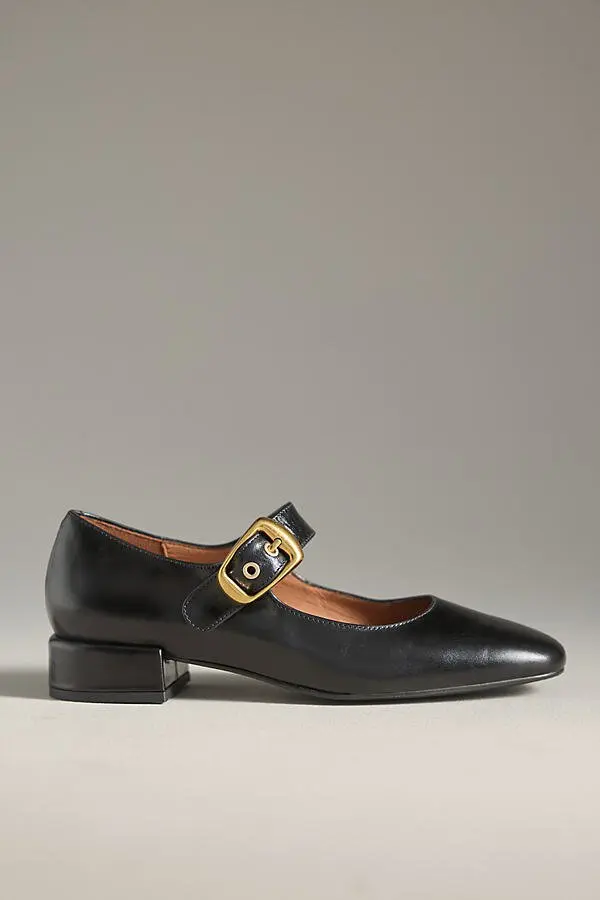 Maeve Buckle Mary Janes - Black