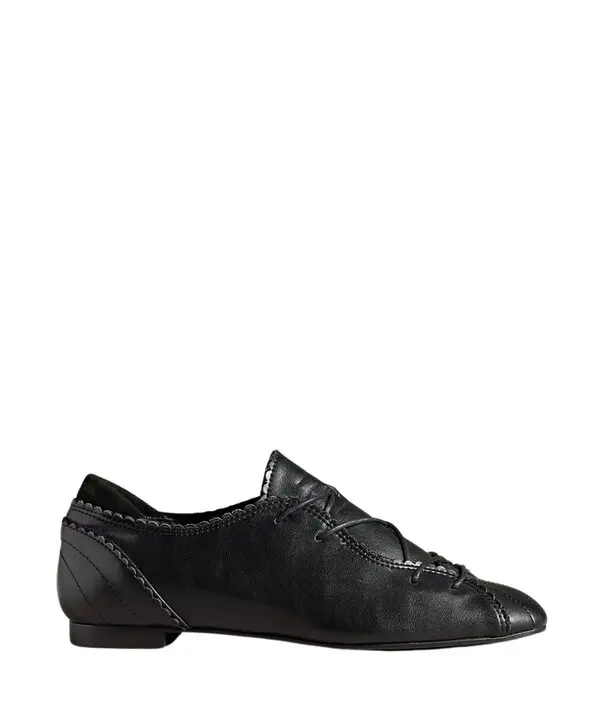REIKE NEN Tie-up Ballet Flats - Black