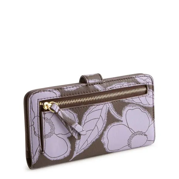 VERA BRADLEY Tab Wallet In Appliqué Floral Coffee Bean