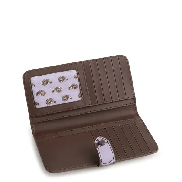 VERA BRADLEY Tab Wallet In Appliqué Floral Coffee Bean