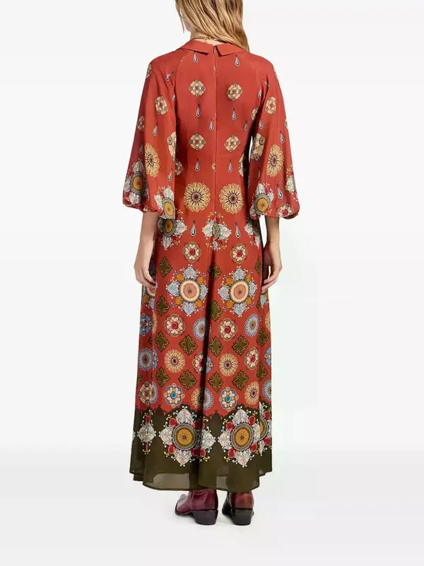 La DoubleJ Diva Puff-sleeve Midi Dress