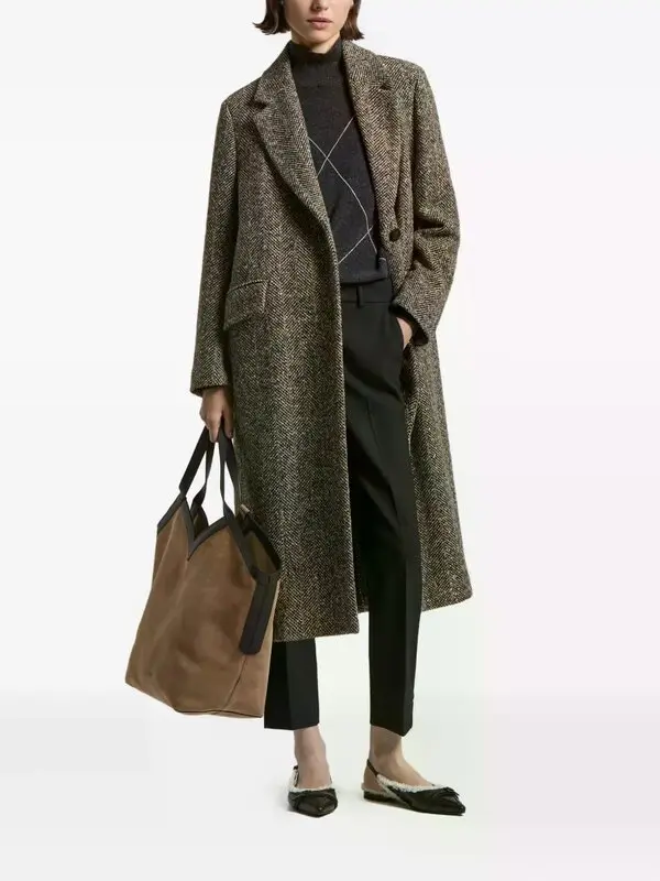 Peserico Herringbone Tweed Coat