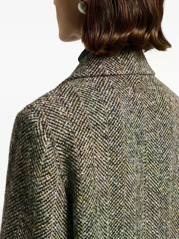 Peserico Herringbone Tweed Coat
