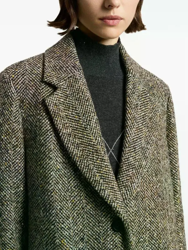 Peserico Herringbone Tweed Coat