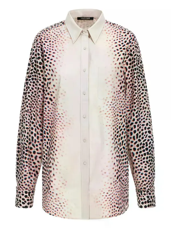 Roberto Cavalli Printed Mini Shirt Dress
