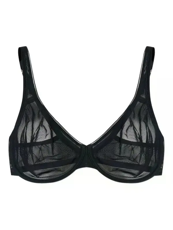 Hanro Sheer-panel Bra - Black