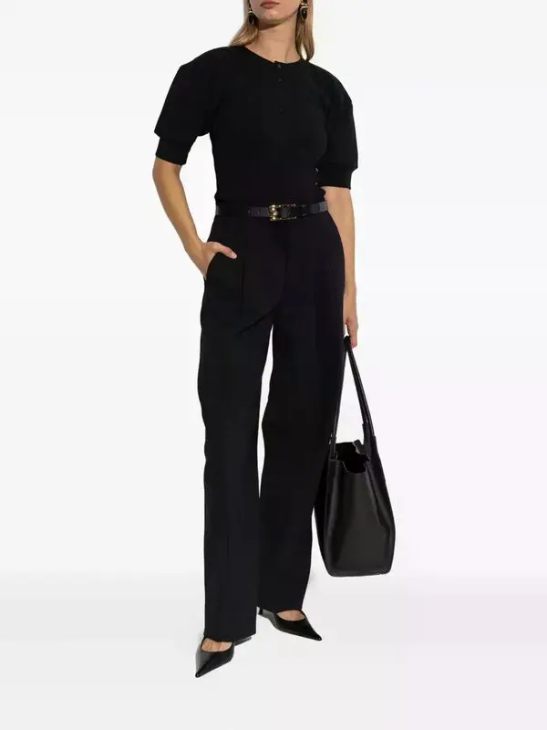 Victoria Beckham Pleated Trousers With Pockets - Black