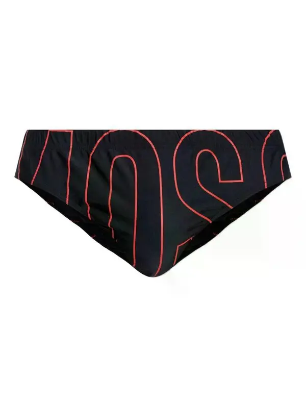 Moschino Logo-print Swim Trunks - Black