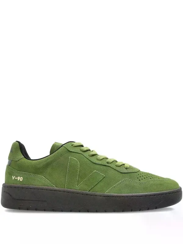 VEJA V-90 Suede Sneakers - Green