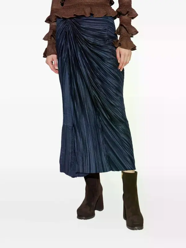 Cult Gaia Pleated Draped Skirt - Blue