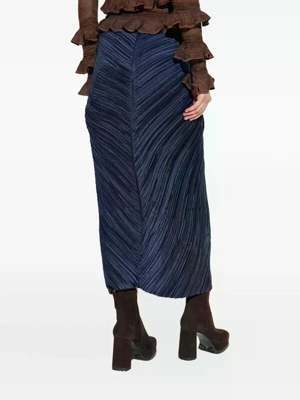 Cult Gaia Pleated Draped Skirt - Blue