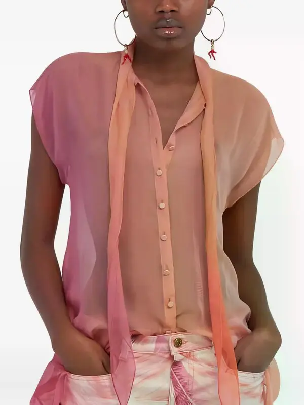 Roberto Cavalli Neck-tie Blouse