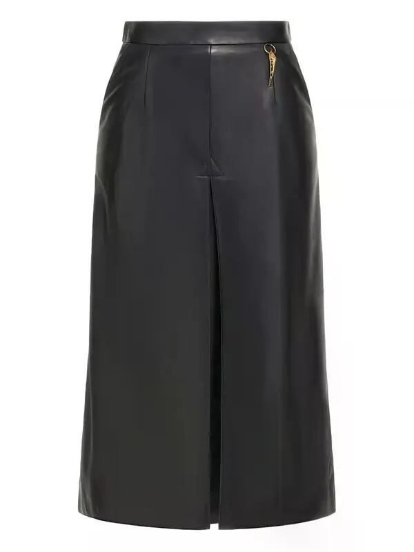 Roberto Cavalli Leather Pleat-front Midi Skirt