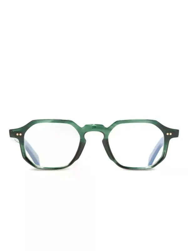 CUTLER & GROSS Geometric Frame Eyeglasses - Green