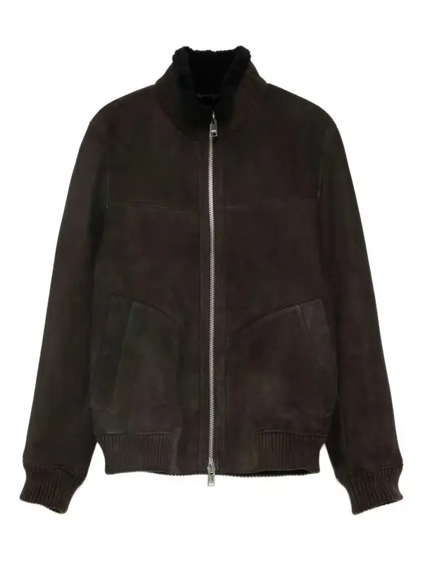 ARMA Suede Bomber Jacket - Brown