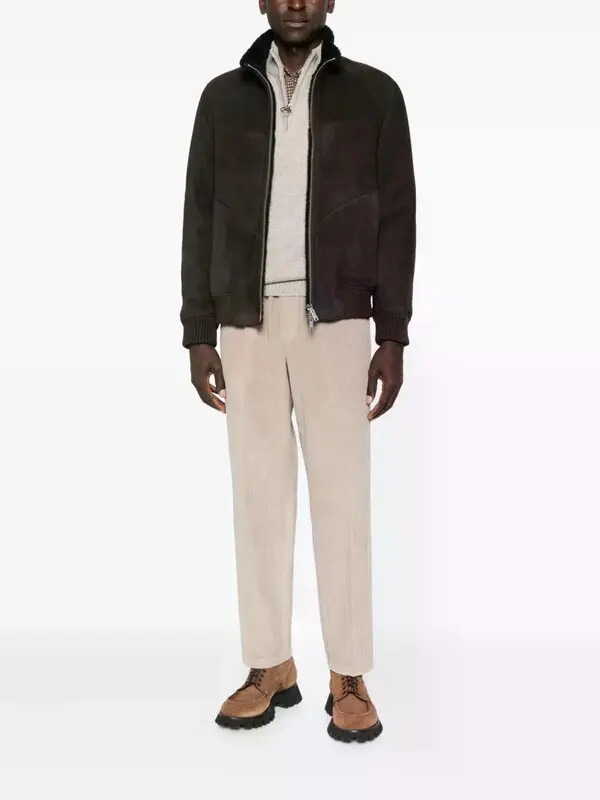 ARMA Suede Bomber Jacket - Brown
