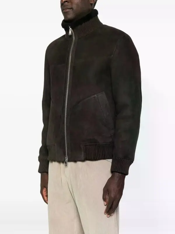 ARMA Suede Bomber Jacket - Brown