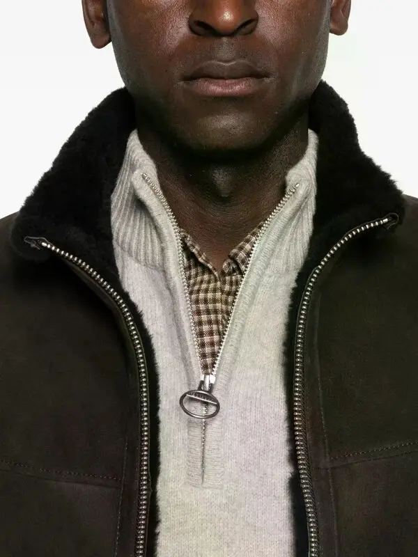 ARMA Suede Bomber Jacket - Brown