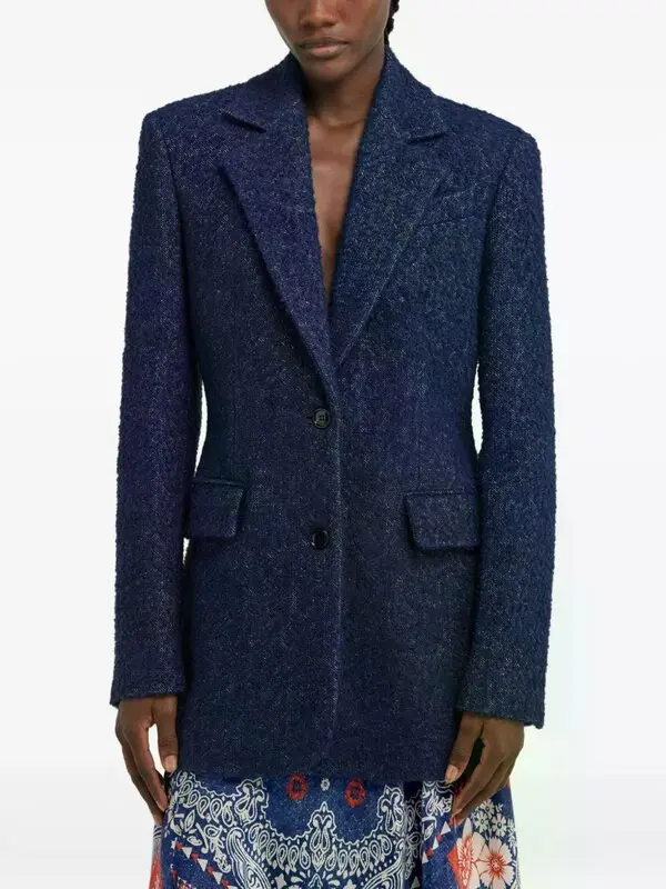 Roberto Cavalli Textured Single-breasted Blazer