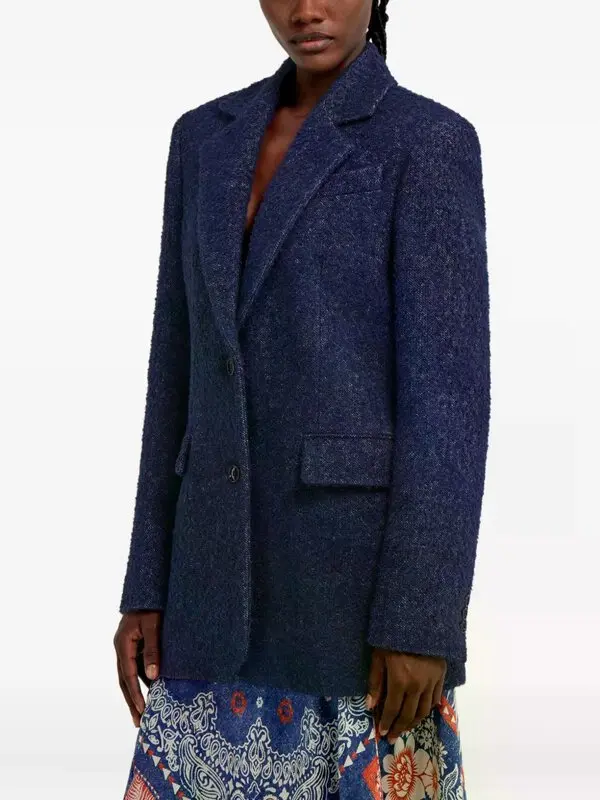 Roberto Cavalli Textured Single-breasted Blazer