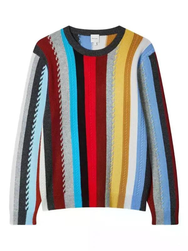 Paul Smith Cable-knit Striped Sweater