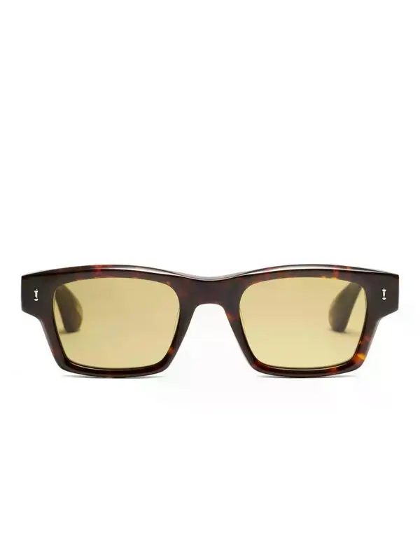 PETER AND MAY Tortoiseshell-pattern Rectangle-frame Sunglasses - Brown