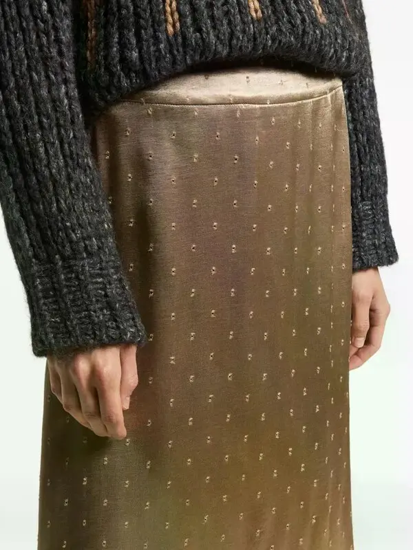 Peserico Satin-dot Midi Skirt