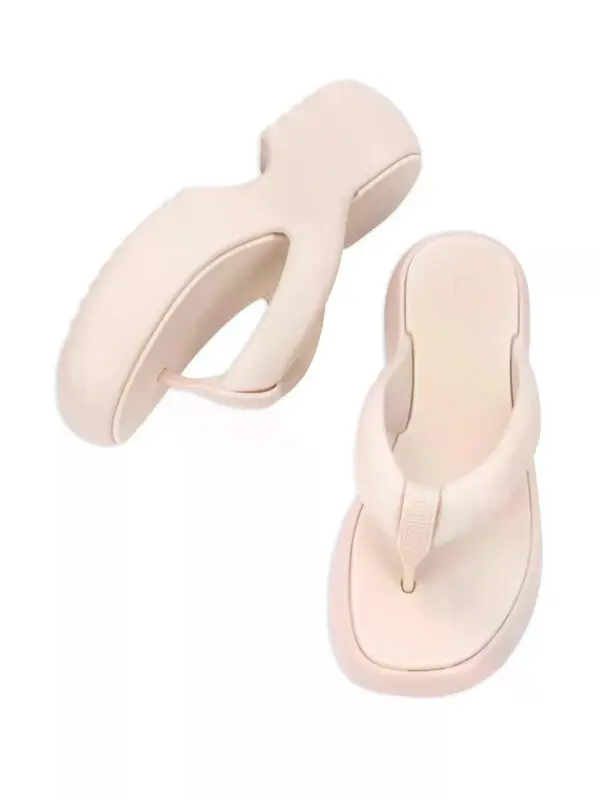 Melissa Free Fuzzy Platform Flip-flops - Neutrals