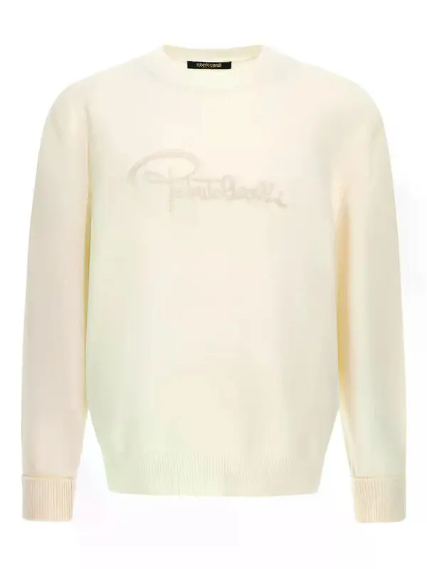 Roberto Cavalli Wool Crew Neck Sweater