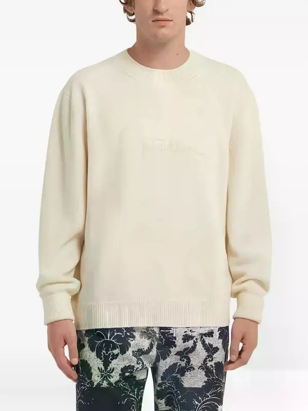 Roberto Cavalli Wool Crew Neck Sweater