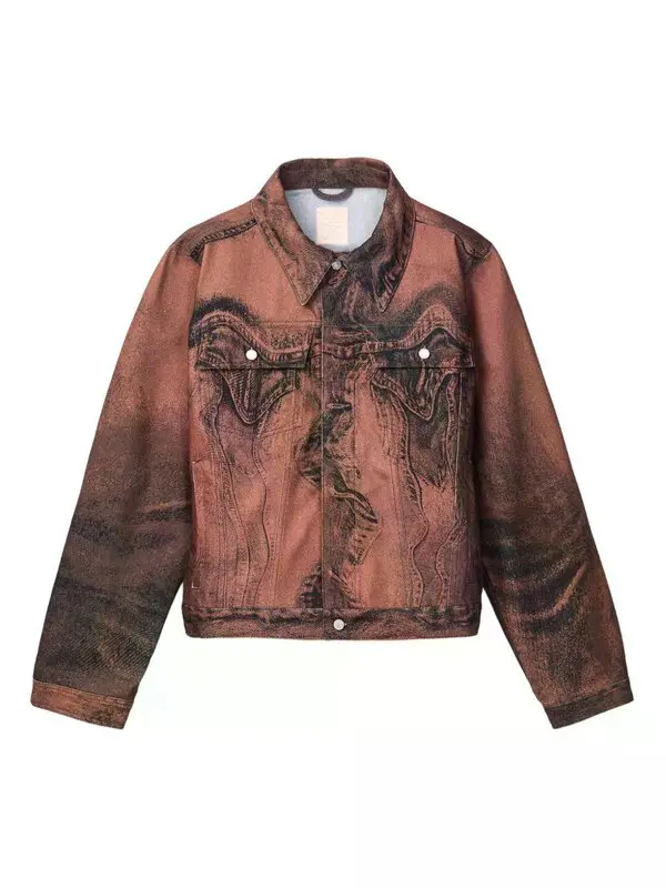 Camper Acid-wash Denim Jacket - Brown