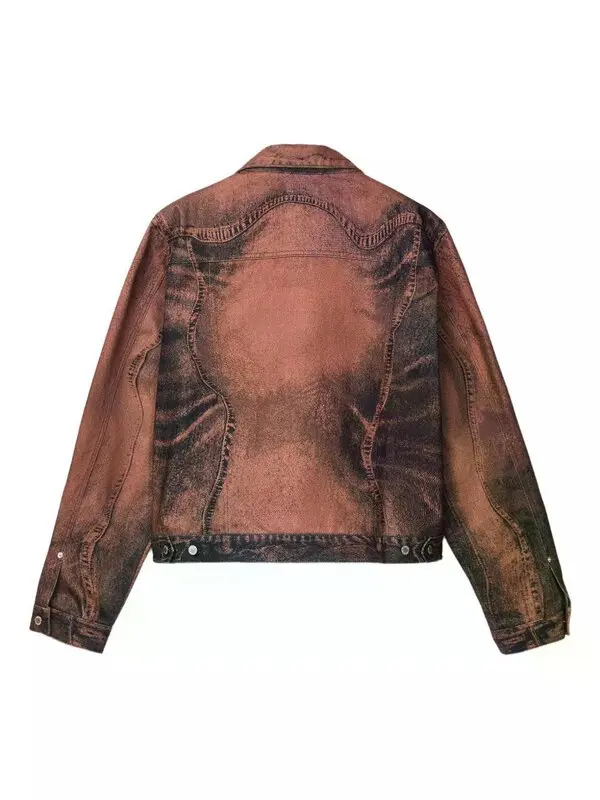 Camper Acid-wash Denim Jacket - Brown